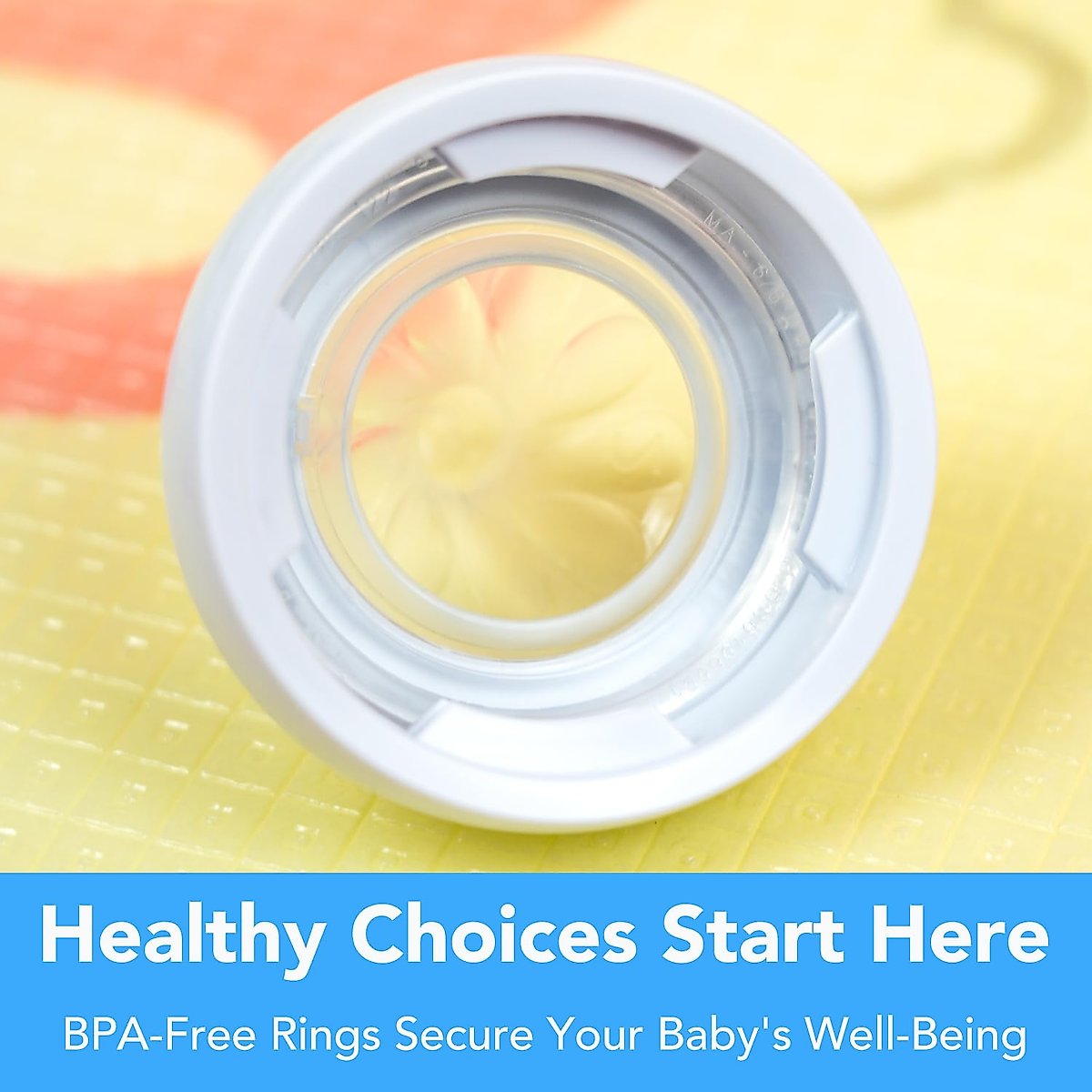 Premium Replacement Baby Bottle Nipple Rings for Philips Avent Bottle, Compatible Screw Bottle Collars for Avent Natural Plastic and Glass Bottles, BPA-Free, Secure Latch, Baby-Safe, 4-Pack