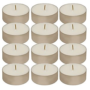 LumaBase Extra Large Tea Light Candles - Set of 12