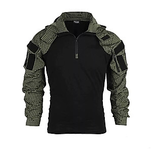 CJQJPNZ Tactical Hunting Shirt Combat Uniform Outdoor Wearing Military Equipment Black Gray L