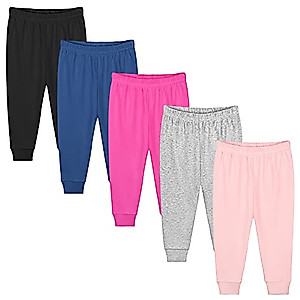 Resinta 5 Pack Winter Baby Girls' Pants Toddler Girls' Soft Cotton Leggings Thick Warm Baby Girls' Pull-on Pants, 18 Months