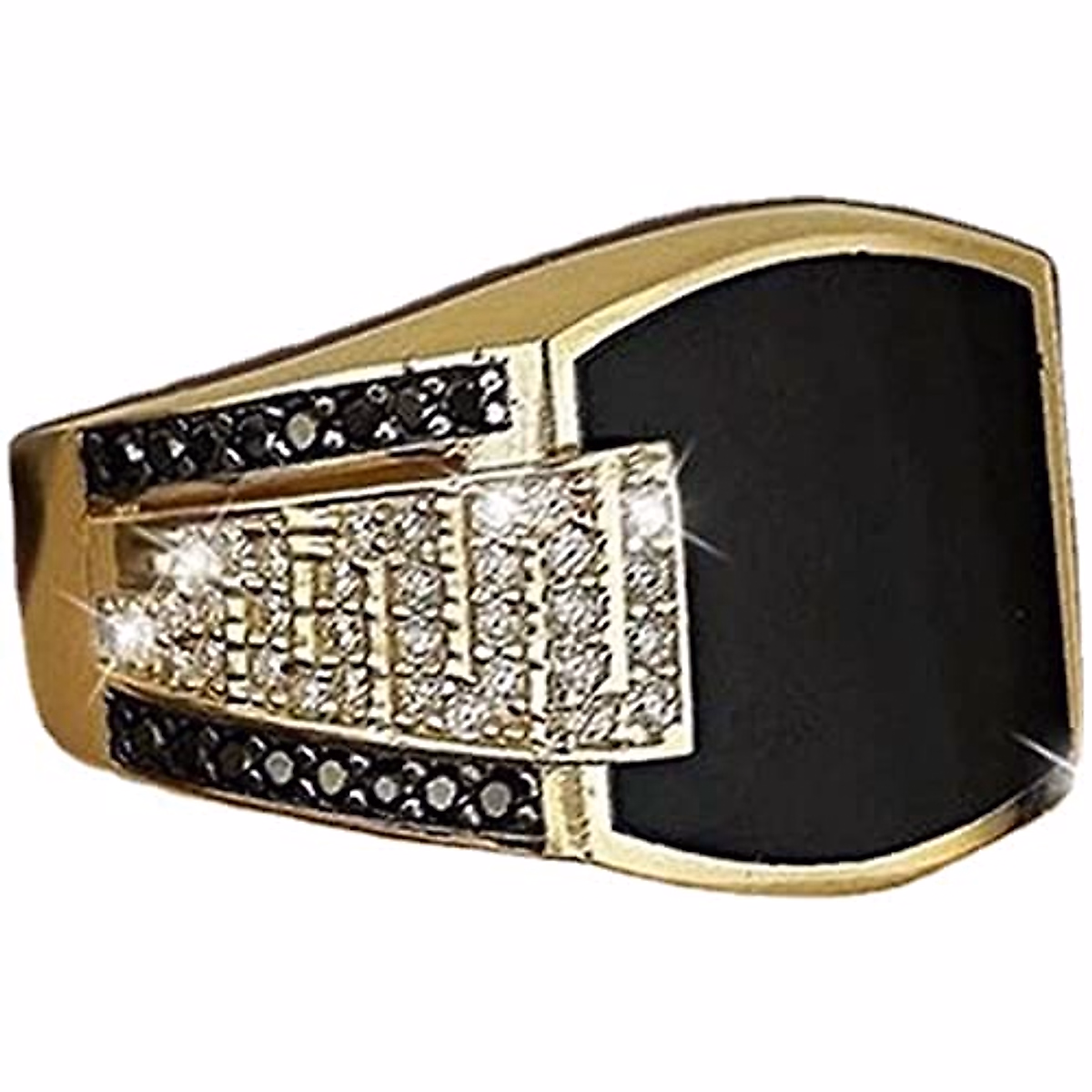 Alloy Ring Black Diamond Jewelry Gift Alloy Natural Gemstone Wedding Ring For Party