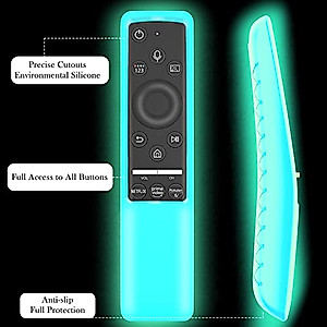 Case Compatible with Samsung Smart TV Remote Glow in The Dark Controller BN59 Series, Light Weight Silicone Cover Protector Shockproof Anti-Slip Remote Skin Sleeve - Sky Glow