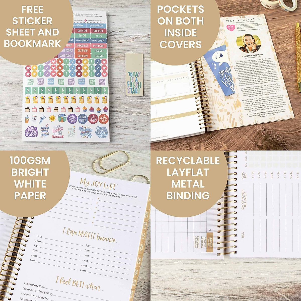 bloom daily planners 2023-2024 Academic Year Day Planner (July 2023 - July 2024) - 5.5” x 8.25” - Weekly/Monthly Agenda Organizer Book with Stickers & Bookmark - Writefully His