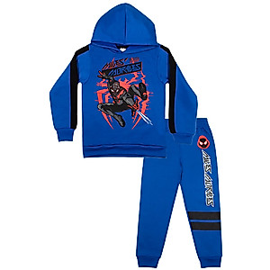 Marvel Avengers and Spider-Man Boys 2-Piece Fleece Sets, Fleece Hoodie and Pants Bundle Set for Boys (Miles Morales, 5/6)