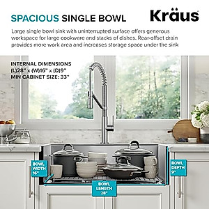 KRAUS KWT310-30 Kore Workstation 30-inch Drop-In 16 Gauge Single Bowl Stainless Steel Kitchen Sink with Integrated Ledge and Accessories (Pack of 5)