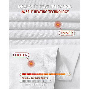 WOWENY Thermal Shirts for Women Base Layer Ultra Soft Fleece Lined Long Sleeve Top Thermal Underwear Winter Cold Weather(White,Medium)