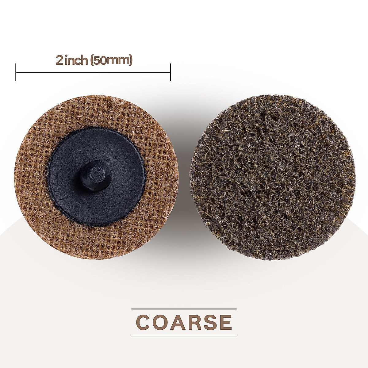 Shawya 25 PCS Sanding Discs 2 Inch Coarse Quick Change Roll Lock Disc Die Grinder Sanding Disc Coarse Surface Conditioning Discs for Burr Finish Rust Paint Removal