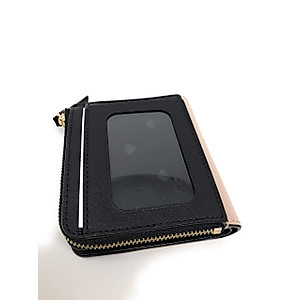 Kate Spade New York Small L-Zip Bifold Wallet Beige Black