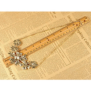 Alilang Womens Golden Tone Faux Pearl Floral Pink Multicolor Enamel Flower Bib Statement Necklace