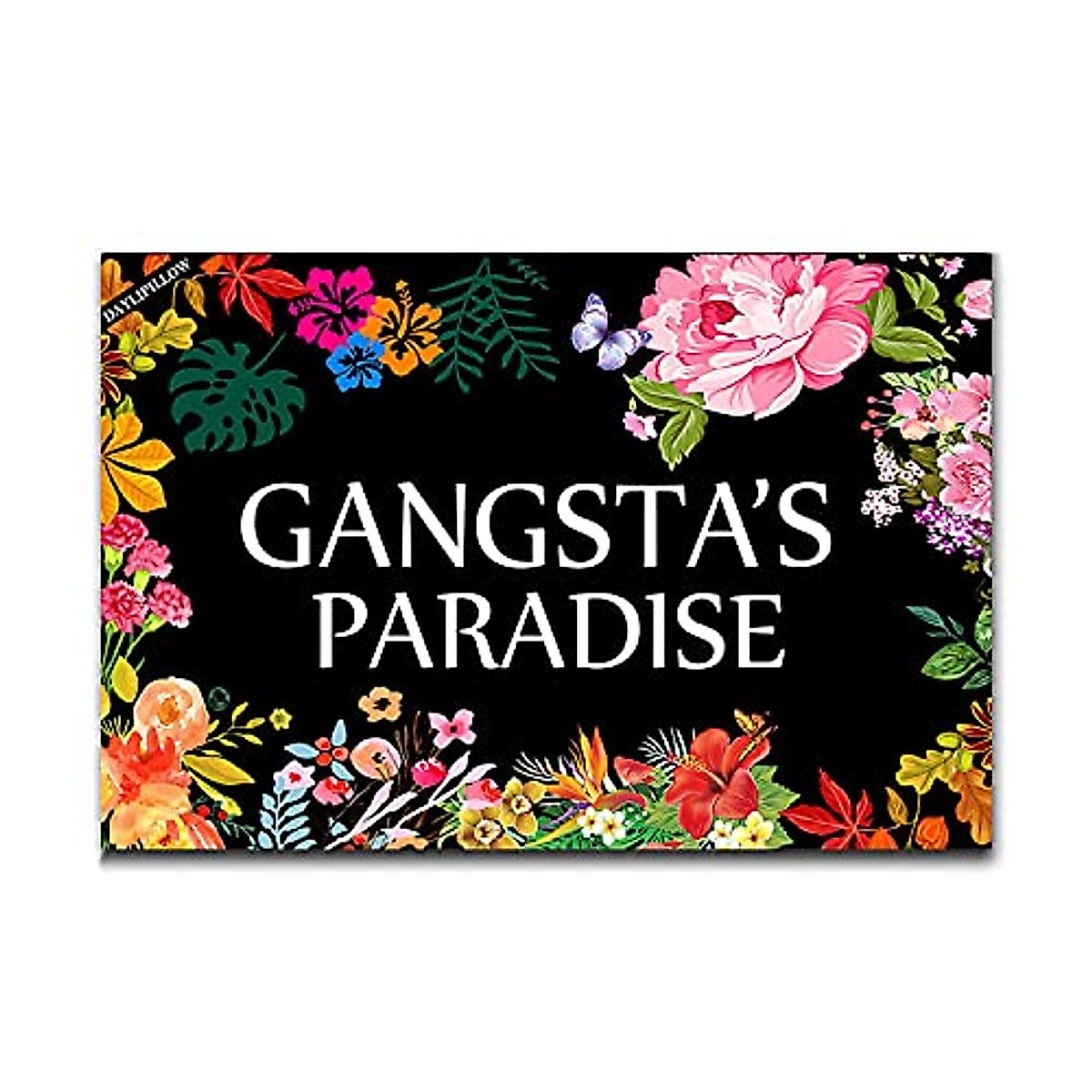 DAYLIPILLOW Gangsta's Paradise Flower Doormat Funny Welcome Mat Floor Mat Rug Outdoor Front Door Bathroom Mats Indoor 23.6" x 15.7"