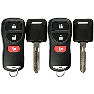 KeylessOption Keyless Entry Remote Fob Uncut Car Ignition Key For Nissan Infiniti KBRASTU15 (Pack of 2)