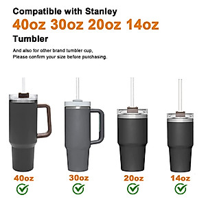 6Pack Replacement Straws for Stanley 40oz 30oz 20oz 14oz Tumbler, Airboat Reusable Plastic and Flexible Silicone Straws with Clean Brush Compatible with Stanley Cup (2*Clear Plastic+4*Color Silicone)