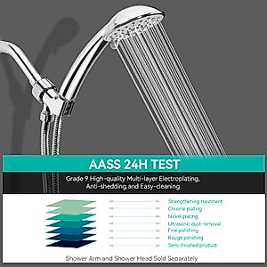 Adjustable Handheld Shower Head Holder- Brass Ball, Premium ABS Bracket- 360 Degree Rotatable：Arm Mount and Hose Connector, Shower Adapter- Easy Install and Replacement Parts, MAYYAYA (Chrome)