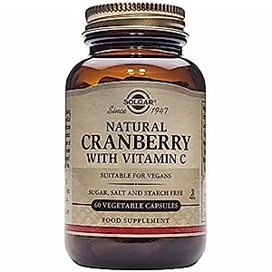 Solgar Natural Cranberry with Vitamin C, 60 Vegetable Capsules - Supports Urinary & Bladder Health - With Vitamin C for Immune Support - Non-GMO, Vegan, Gluten Free, Dairy Free, Kosher - 60 Servings