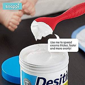 Snappi Baby Ergo Brush Diaper Cream Applicator for a Baby Bum | Medical-Grade Silicone Diaper Rash Cream Bottom Brush Keeps Hands/Fingernails Clean (Azure Blue)