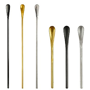 6Pcs Coffee Stirrers Sticks, Stirring Ground Espresso Use French Press Brew Method, Stainless Steel Bar Spoon for Hot Tea Coke Cocktail Mixing