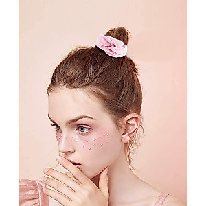 Didder 20 Pcs Pink Velvet Scrunchies, Soft Hair Ties for Women Girls Elastic Bobbles Ropes Scrunchie, Cute Hair Accessories for Daily Use