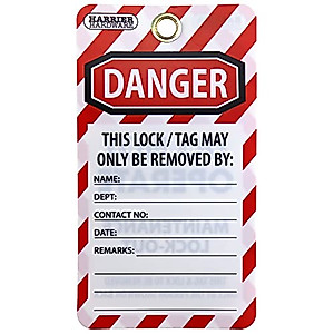 Harrier Hardware Lockout Tagout Tags, 3 x 5.5-inch, OSHA Compliant Lock Out Tags 40-Pack