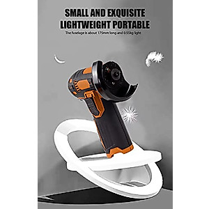 Weytoll 12V Cordless Brush Angle Grinder Kit, Grinding Disc 3/76mm, 19500rpm Electric Grinding Tool Mini Grinder Handheld Cutter with 2pcs 12V1300mAh Batteries and 6 Cutting Discs, Orange