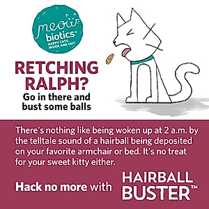 Fidobiotics - Meowbiotics Hairball Buster Powder for Cats with Probiotics 2 Billion CFU Smoked Fish Chowdah Flavor - 30 Serving(s)
