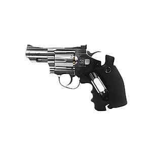 ASG Dan Wesson 2.5" Airgun - Double Action Trigger, Adjustable Rear Sight, Speed-Loader - .177 Cal/4.5mm CO2 BB Gun Pistols - 6 Cartridges, Silver