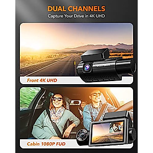 WOLFBOX i07 Dash Cam, 3 Channel Dash Cam with WiFi GPS, 4K+1080P Dash Camera Front and Inside, 2.5K 1600P+1080P+1080P Dashcam Front Rear and Cabin, 3" LCD Super IR Night Vision, Smart Parking Monitor