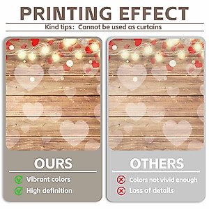 Swepuck 7x5ft Valentine's Day Photography Backdrop Wood Red Love Heart Background Wedding Bridal Shower Party Decorations Mother's Day Photo Banner
