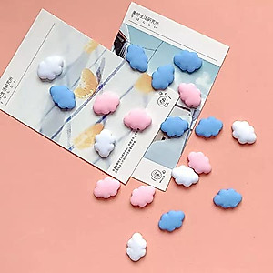 Fridge Magnet 4Pcs/Set Cartoon Cute Cloud Shape Fridge Magnets Office Cloud Shape Whiteboard Magnets Resin Refrigerator Magnets Home Decoration(Blue)