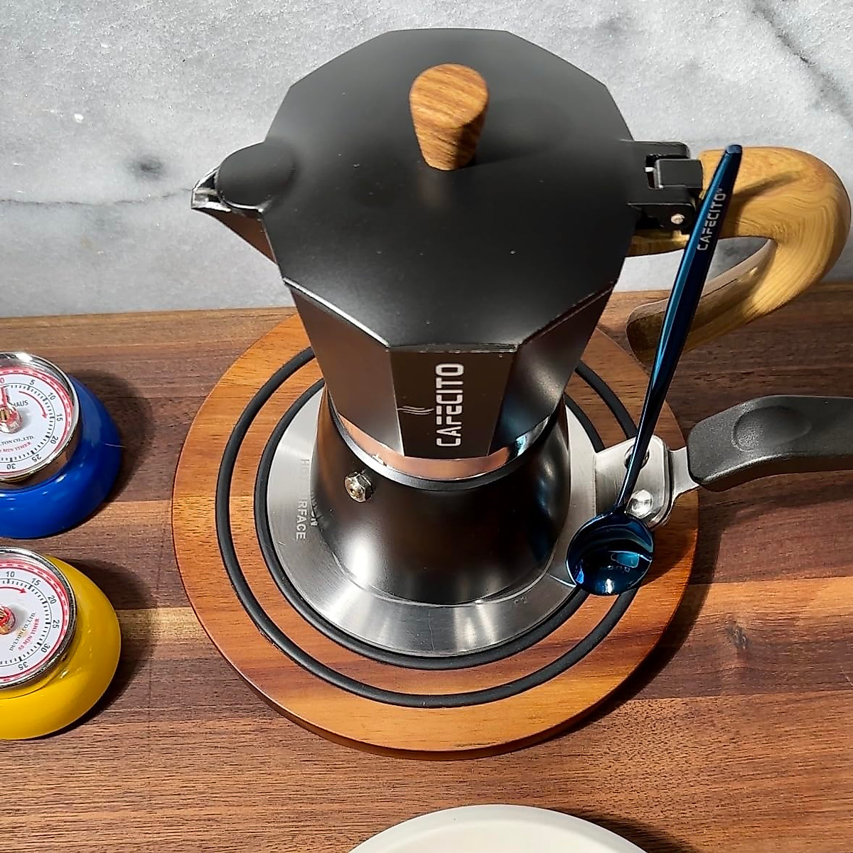 Cafecito Espresso Coffee Moka Pot | 6 Espresso Cup Moka Pot - 10 oz Manual Cuban Coffee Percolator | Italian Espresso Greca Coffee Maker | Stovetop Espresso Maker | Cafetera Cubana