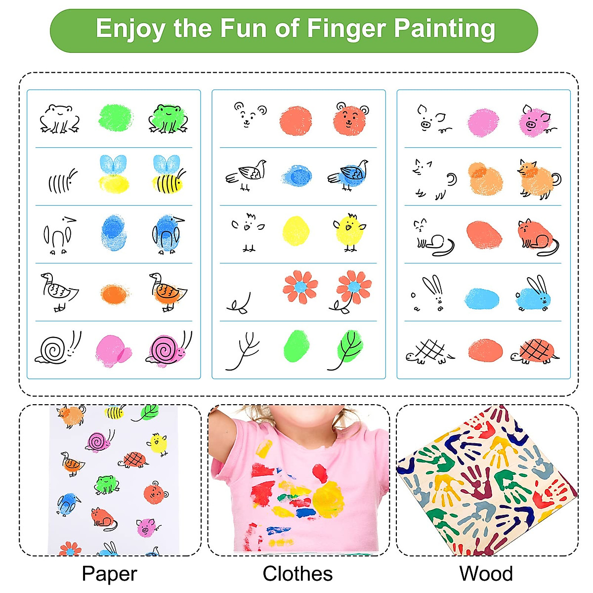 Aodaer 16 Pack Round Craft Ink Pad 7 Inches Rainbow Fingerprint Ink Pad Washable Painting Ink Pad Color Stamps Partner for DIY Wood Fabric, Projects, Rubber Stamps