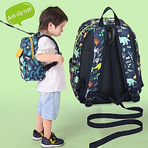 willikiva Cute Zoo Little 2d Backpack Kid Backpacks for Girls and Boys Toddler Backpack Waterproof Preschool Safety Harness Leash(Green Dinosaur)
