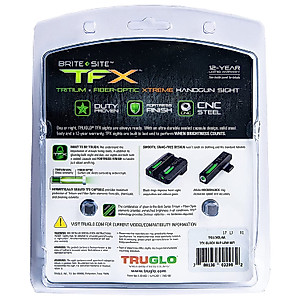 TruGlo TFK Fiber Optic and Tritium Handgun Laser Sight Accessories Set with Front Focus Lock for Glock 17/17L, 19, 22, 23, 24 Models and More