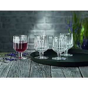 Nachtmann Jules All Purpose Glass, 9 oz, Clear, Dishwasher Safe, Cups, Red Wine and White Wine Glasses, Goblet Party Drinking Glasses with Stem, Set of 4