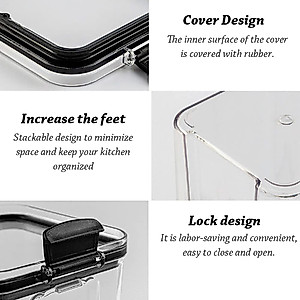 AKOAK 1 Pack Airtight Food Storage Container - (460ml) Square Clear Storage Box - Spices, Sweets, Nuts, Coffee and Tea, Spillproof to Keep Food Fresh and Dry