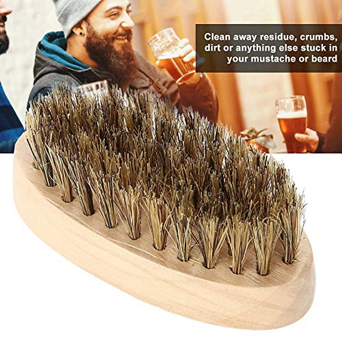 Hair Dough Beard Brush & Comb, Scissors Set for Men, Set Includes Soft Boar Bristle Brush, Bamboo Wide Tooth Comb, and Mustache Trimming Scissors, Straighten & Soften Your Beard