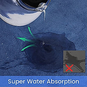 BSAOUTZ Bathroom Rugs 3 Piece, Blue Memory Foam Bath Mat Set, Non Slip and Absorbent Mats, Washable Bath Mat Sets for Bathroom Shower Tub