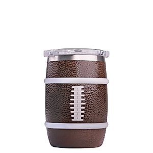Orca Football Barrel Tumber | Temperature Insulated, Stainless Steel Flask — 12 oz
