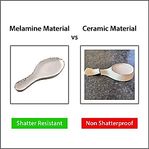 UPware Melamine Spoon Rest Spoon Holder Kitchen Utensil Holders 9.625 Inch for Kitchen Counter Dining Table (Crackle Cream)