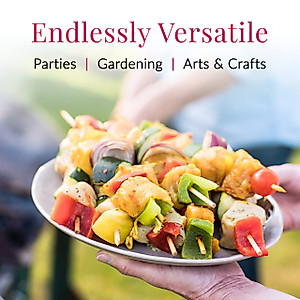 Prestee 100 Pack Bamboo Skewers for Grilling, BBQ, Kabobs, Crafts & Outdoor Parties 10-inch Brown Wooden Skewers for Crafts, Kabob Sticks, Skewer Sticks Variety Size, Shish Kebobs & Fruit Crafting