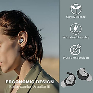 [5 Pairs] Ear Hooks for Beats Studio Buds, Silicone Anti Slip Beats Studio Buds Ear Hook Accessories Replacement Ear Covers Compatiable with Beats Studio Bud 2021 [NOT Fit in Case] - Black