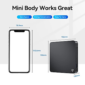 TRIGKEY N4 Mini PC with Intel Celeron N3350 Processor(up to 2.4Ghz) 4G DDR3 64G EMMC SSD Micro PC, Support 2.4G/5G Dual Band WiFi/4K Dual HDMI/USB3.0/Gigabit Ethernet/Wake On LAN