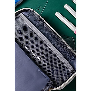 Big Capacity Pencil Pen Case Pencil Pouch Pencil Box, Portable Pen Carrying Case w. Handle Zipper, Cosmetic Makeup Bag Stationery Organizer for for Teen Boys Girls School Students Office Adult (Blackish Green)