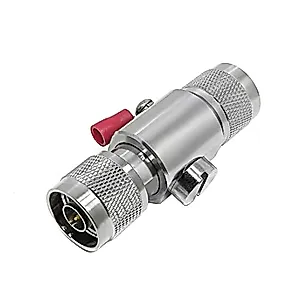 Lightning Arrestor N Male to Male 50 Ohm 0-6GHz with 90V Gas Tube Coaxial WiFi Lightning Arrester (Lightning arrestor N Male to Male)