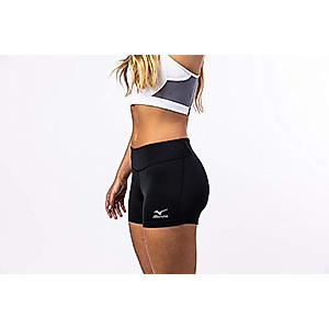 Mizuno Mens Women's Victory 3.5" Inseam Volleyball Shorts, Black, Medium US