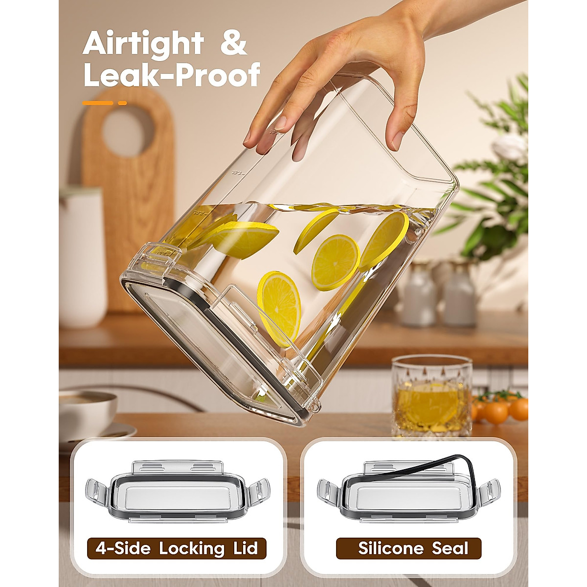 KEMETHY 15 Pack Airtight Food Storage Containers with Lids, Kitchen Pantry Organizers and Storage, BPA-Free Plastic Food Canisters for Cereal, Flour, Sugar, Pasta, Dry Food, Include Labels & Marker