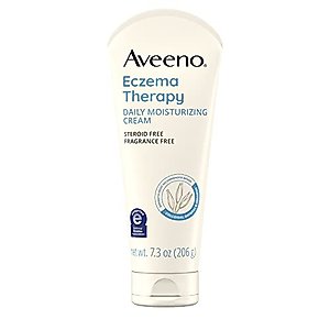 Aveeno Eczema Therapy Daily Moisturizing Body Cream for Sensitive Skin, Soothing Eczema Relief Cream, Colloidal Oatmeal & Ceramide for Dry & Itchy Skin, Steroid- & Fragrance-Free, 7.3 oz