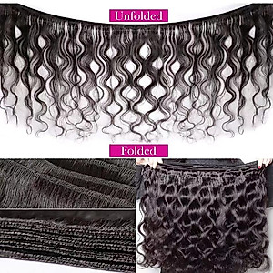 22-26 Inch Unprocessed Brazilian Virgin Body Wave Human Hair Bundles and Wefts - Natural Color