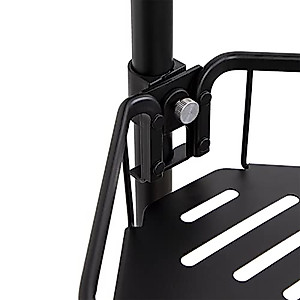 Utopia Alley Flat Shelf Tension Rod Shower Organizer - Rustproof Corner Shower Caddy with 4 Adjustable Shelves - Stand Up Shower Corner Shelf, Bathtub Corner Rack - Matte Black Finish