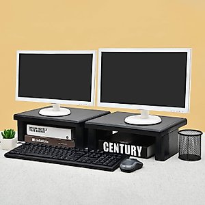 DAC STAX Computer Monitor Riser, Ultra-Sturdy Adjustable Desktop Monitor Stand, Supports up to 66 Pounds, Medium Size, 2-Pack, for Dual Monitor Setup