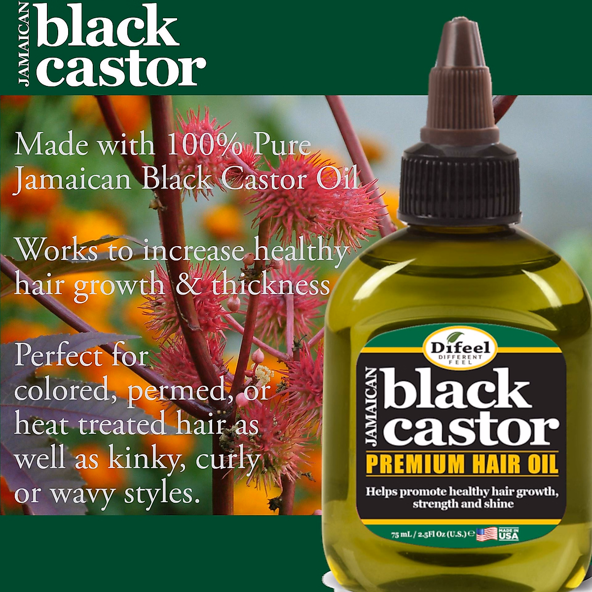 Difeel Superior Growth Jamaican Black Castor Premium Hair Oil 2.5 oz.